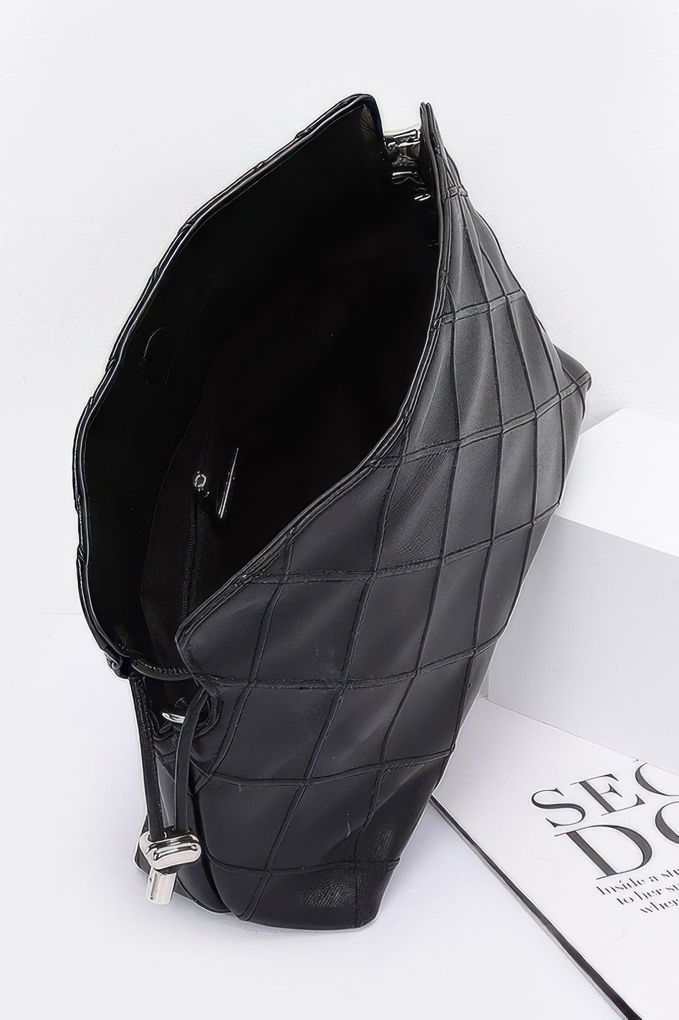 Quilted Faux Leather Bucket Crossbody Bag